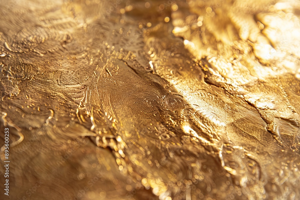 Gold foil texture, highlighting the shine and brilliance, focusing the ...