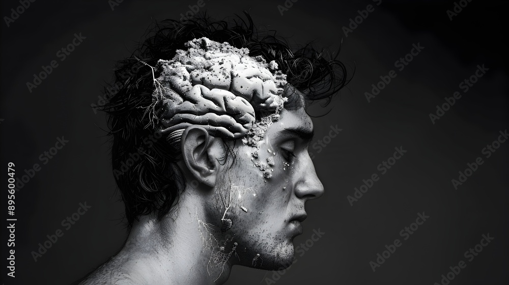 This surreal and unsettling digital portrait captures the overwhelming ...