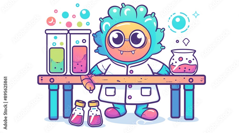 Create a vector clipart of a Monster Scientist Lab coat and test ...