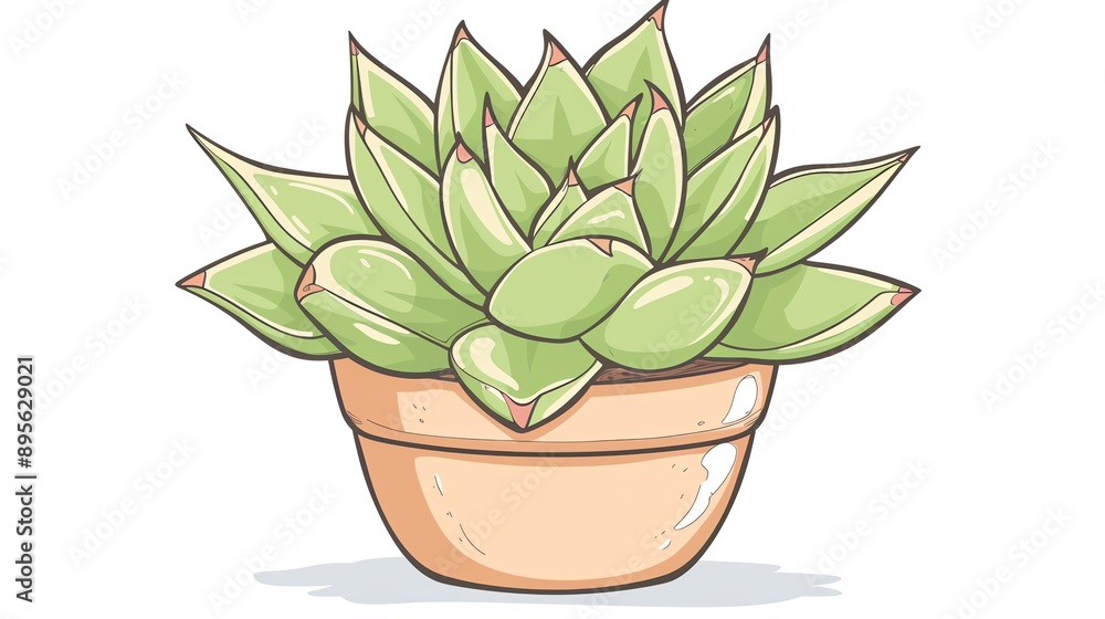 Create a vector clipart of a Succulent plant with colorful rosette ...