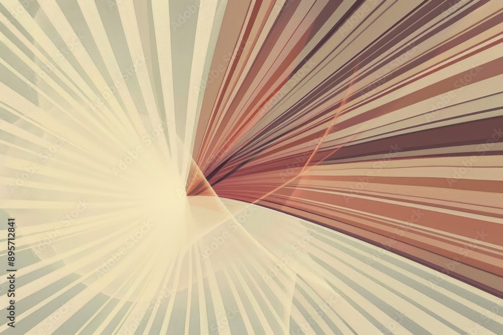 Stylized vintage 3D animation background with mountains, sun and ...