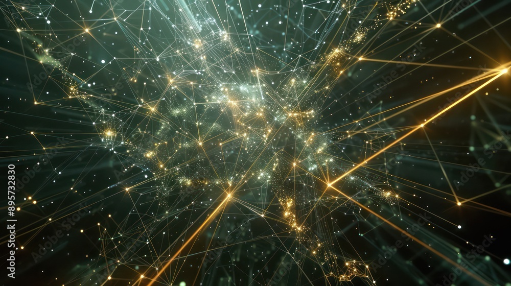 high-concept art installation representing global budget networks as a ...