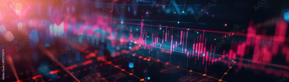 Economy chart representing trends and future projections, designed with dynamic and ...