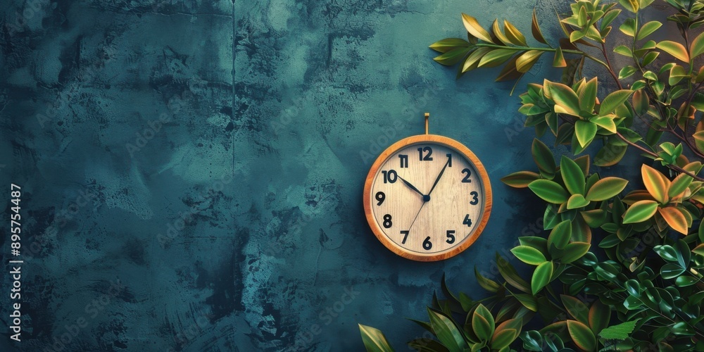 Vintage clock wallpaper with a modern twist, featuring a classic analog ...