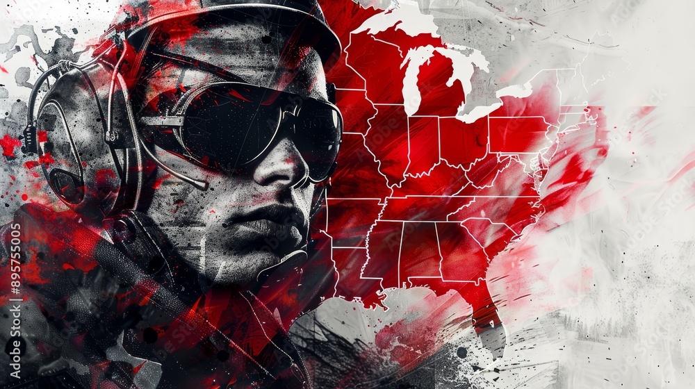 American Soldier in Red, White, and Black: A Powerful Portrait - A ...