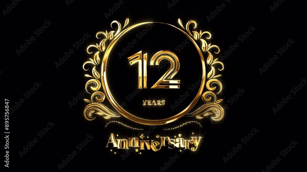 12th Anniversary Celebration. Happy 12 Years Anniversary Animation in ...