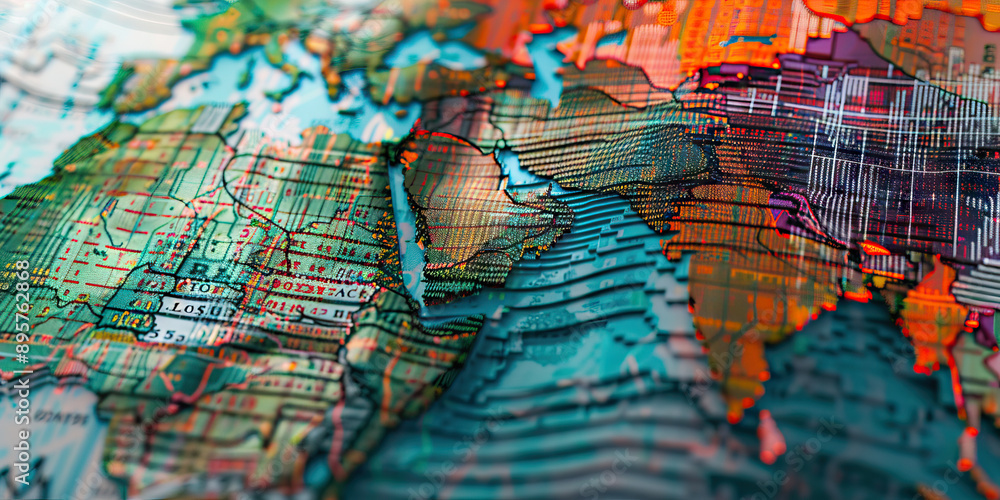 Financial Labyrinth: A color-coded map of stock markets, next to a ...