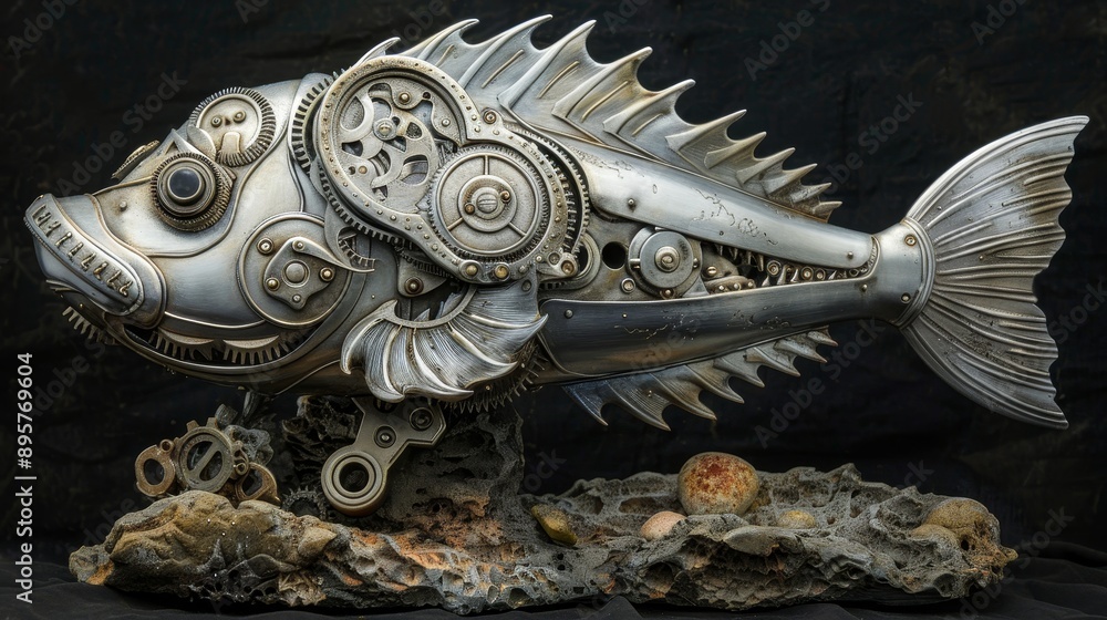 Steampunk Fish Sculpture: A Masterpiece of Mechanical Art - A detailed ...