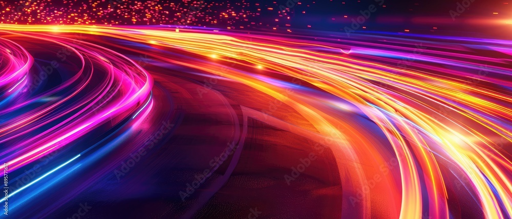 Car motion trails Speed light streaks background with blurred fast ...