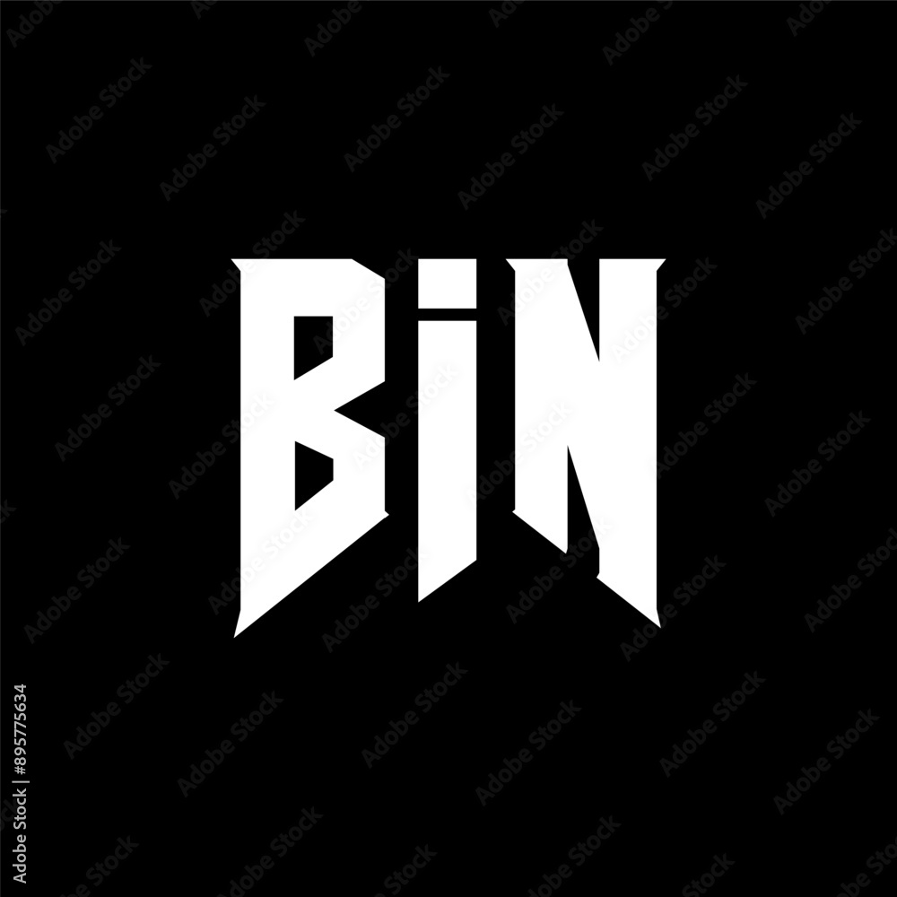 BIN letter logo design for technology company. BIN logo design black ...