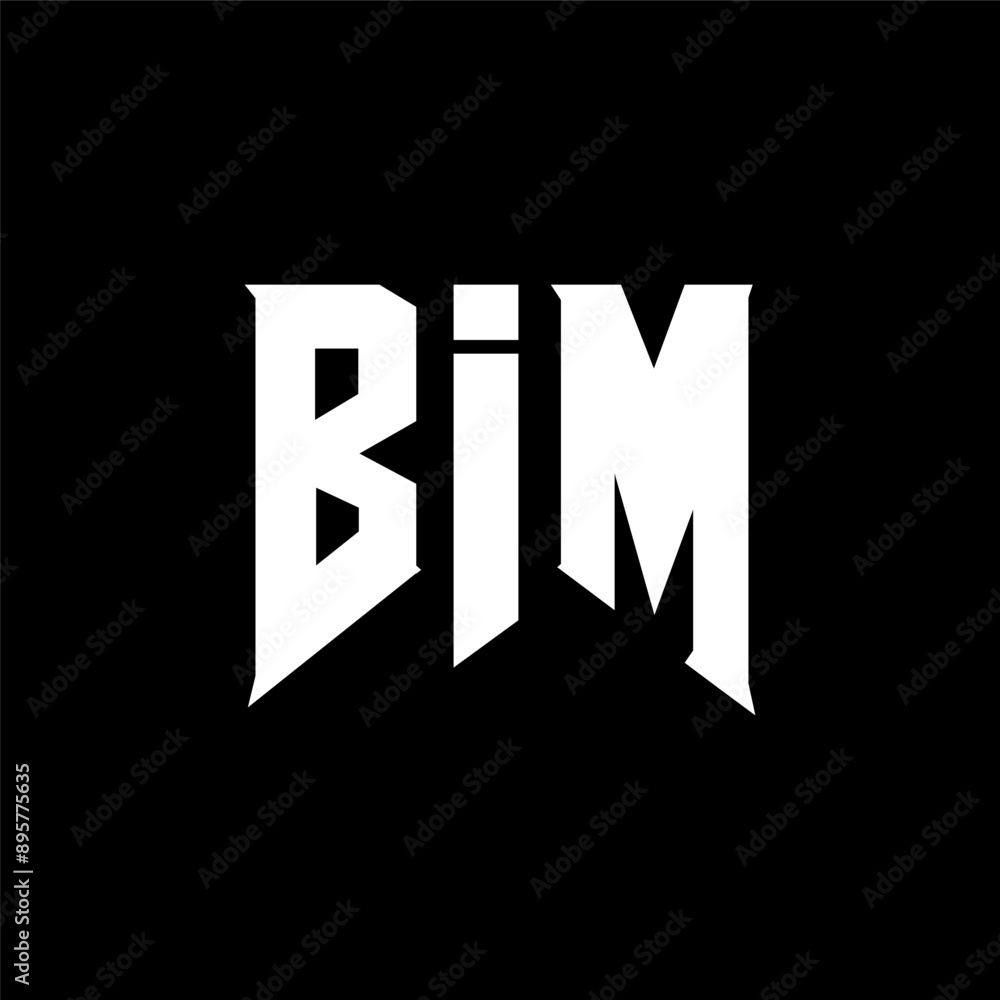 BIM letter logo design for technology company. BIM logo design black ...