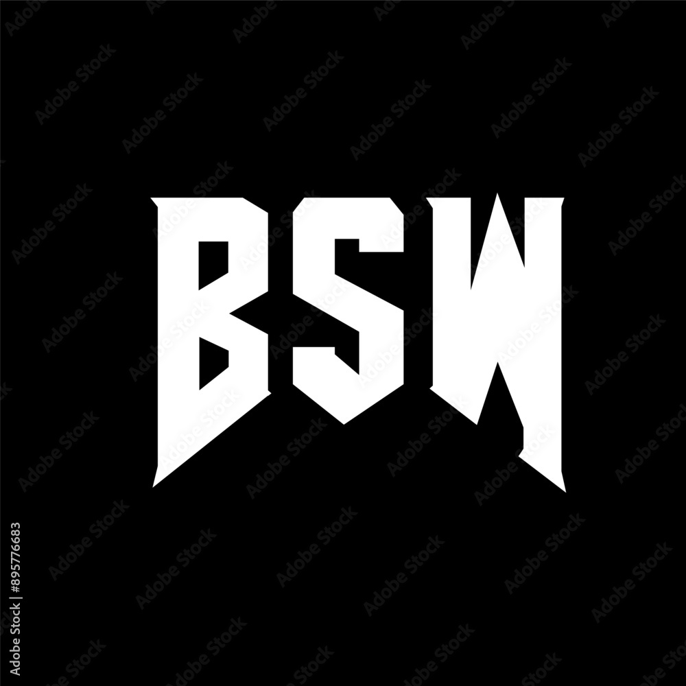 BSW letter logo design for technology company. BSW logo design black ...