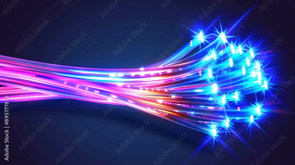 Fiber optic cable technology vector design of internet, network, speed ...
