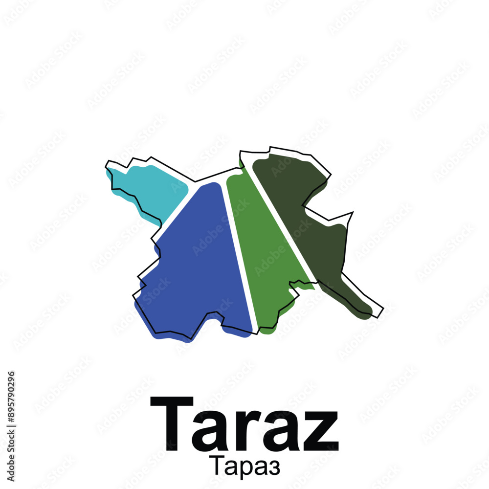 Taraz vector world map City illustration. Isolated on white background ...