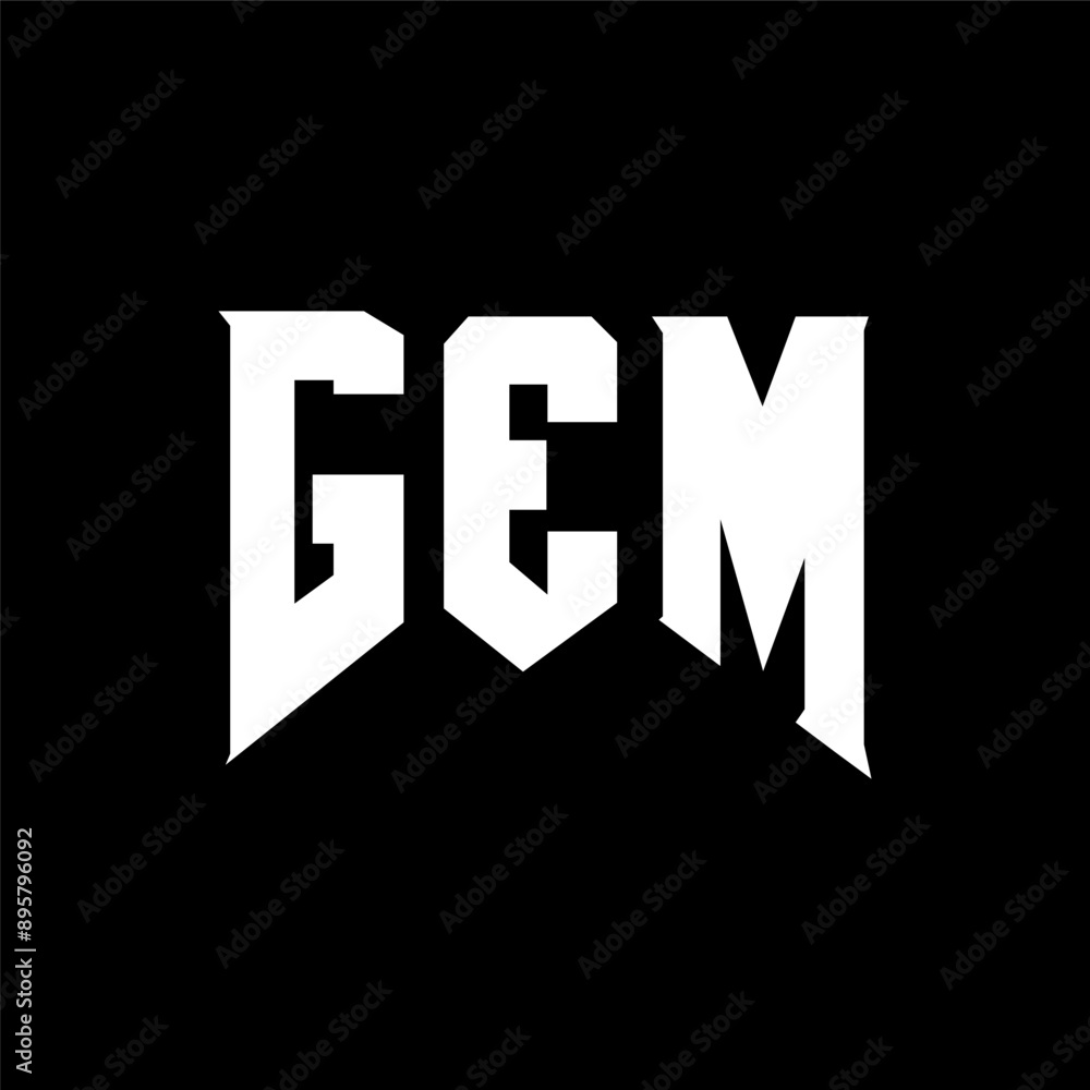 GEM letter logo design for technology company. GEM logo design black and white color combination ...