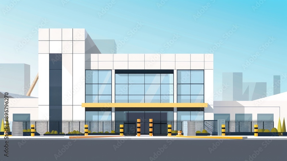 Exterior of a Warehouse Building Constructing a warehouse for storing ...