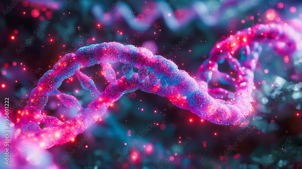 Biotech science visualization of DNA structure, representing genetic ...