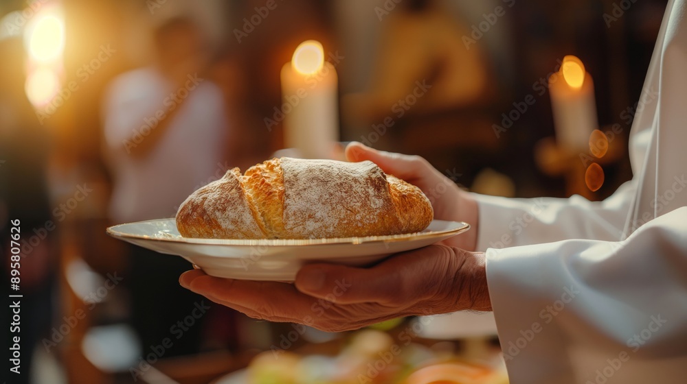 In Church Ceremony of Holy Communion, Eucharist or Last Supper ...