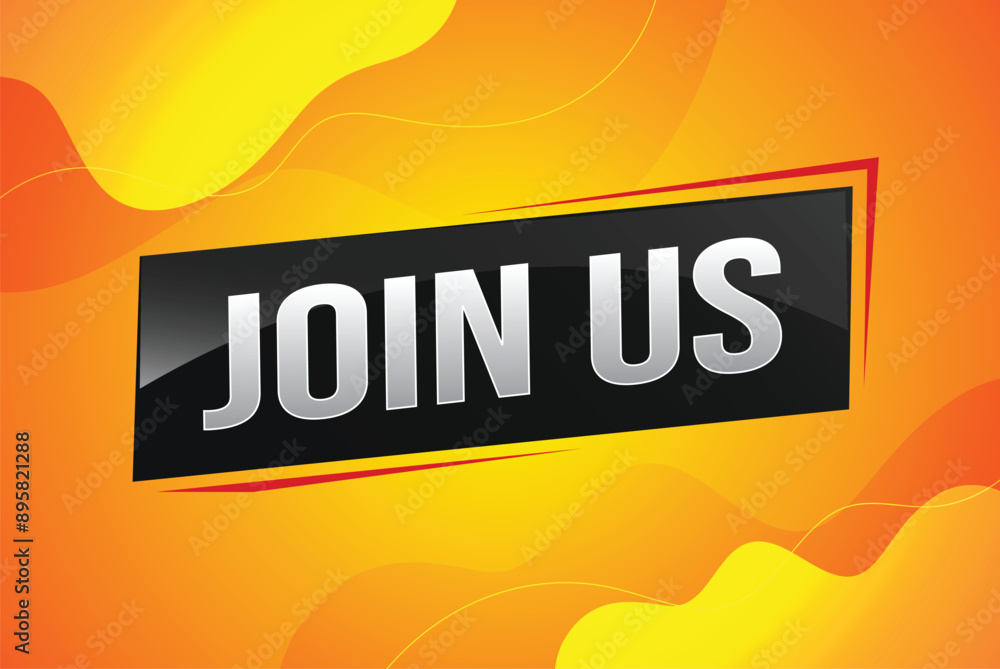 join us word concept vector illustration with modern futuristic 3d ...