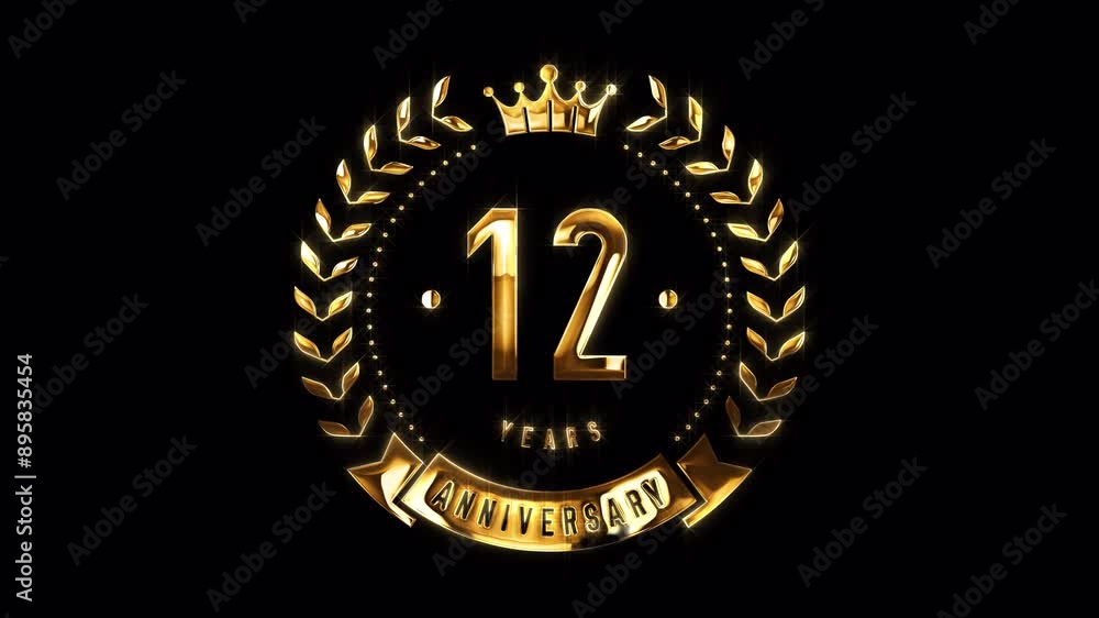 12th Anniversary Celebration. Happy 12 Years Anniversary Animation in ...