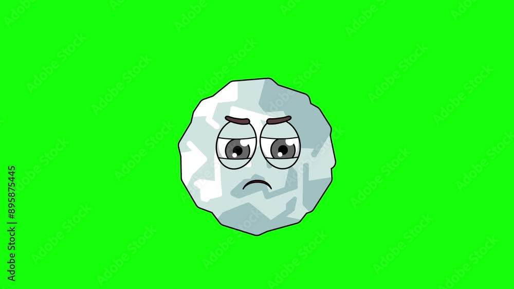 Angry emoticon of paper crumpled character, loop animation emoji Stock ...