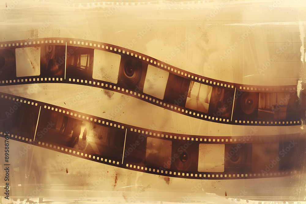 Vintage Film Strip Overlay with Grain, Dust, and Light Leaks for Retro ...