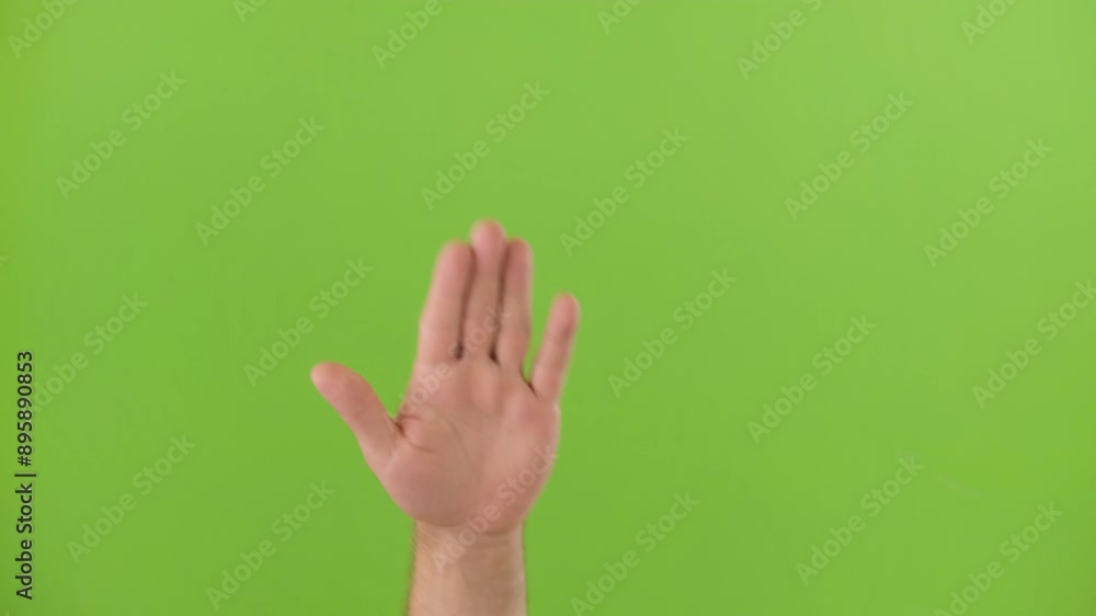 Waving Hand Emoji. Man Gesturing Hello, Hi, Bye. Male Hand Showing Sign ...