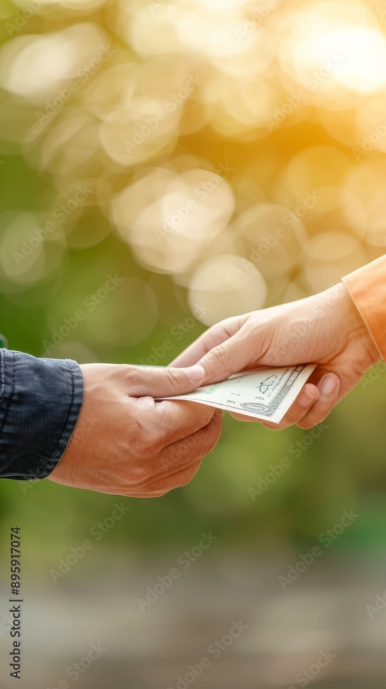 Loan officer handing over a check to a borrower, transaction, borrow ...