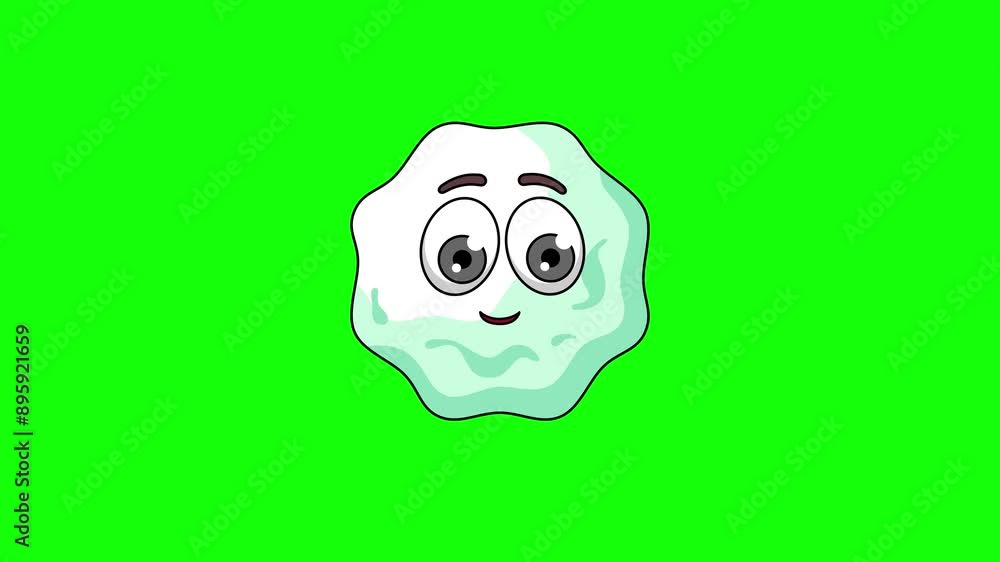 chewing gum cartoon character with a saluting face, emoji emoticon ...