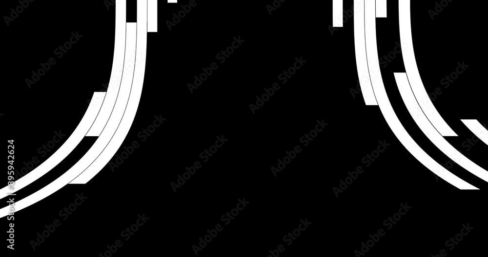 Curved lines moving up, video transition with alpha channel. White ...