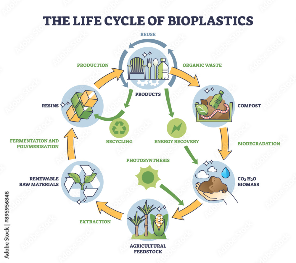 Poster Life cycle of bioplastics and reusable materials production ...