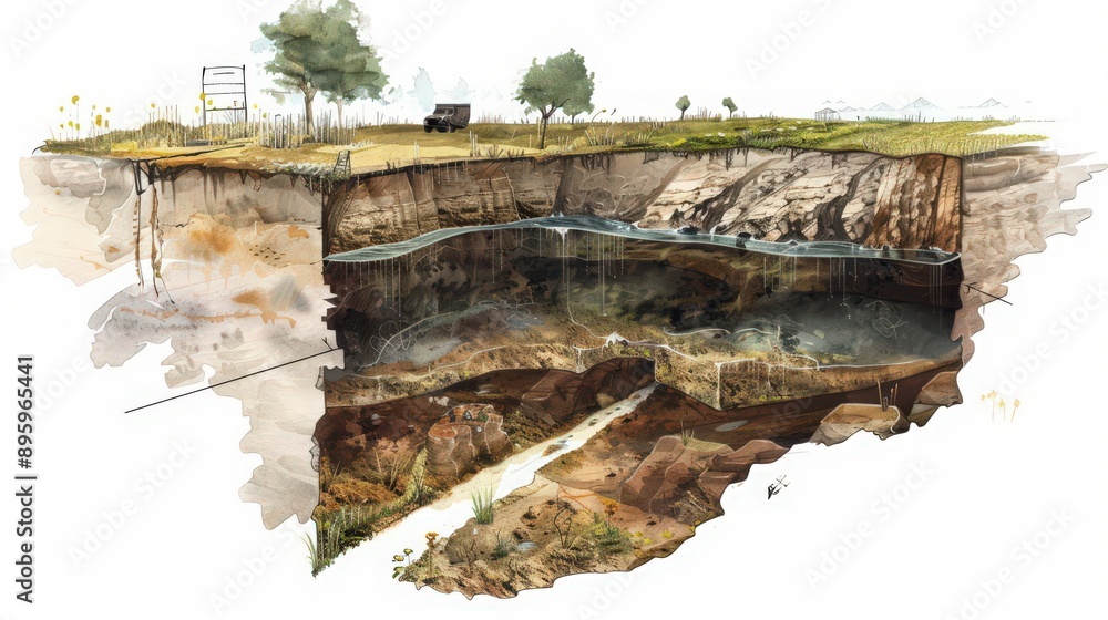 Diagram of a sediment analysis, illustrating how archaeologists study ...