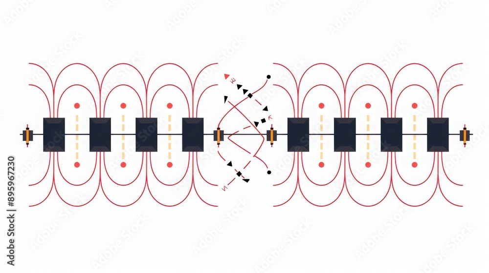 Diagram of an astable multivibrator circuit, showing how it generates a ...