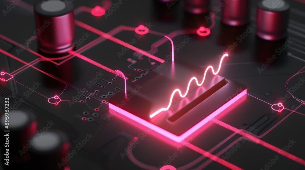 Diagram of an astable multivibrator circuit, showing how it generates a ...