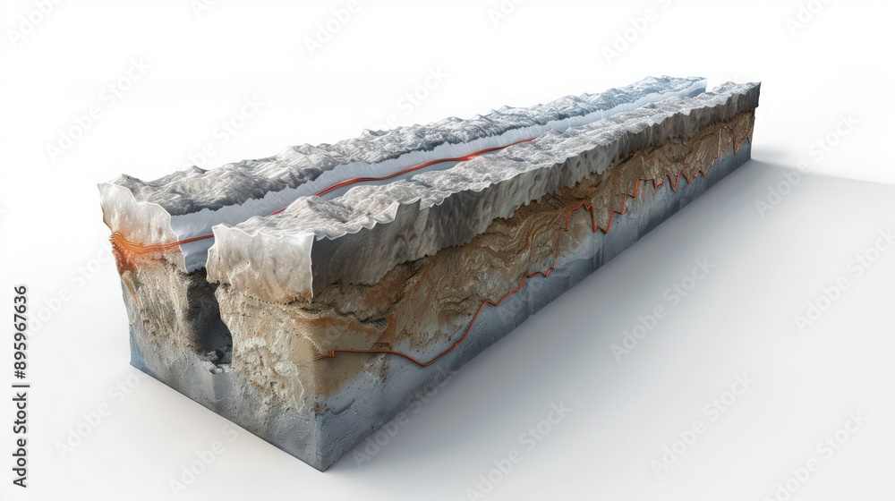 Diagram of an oceanic trench, illustrating the subduction zone where ...