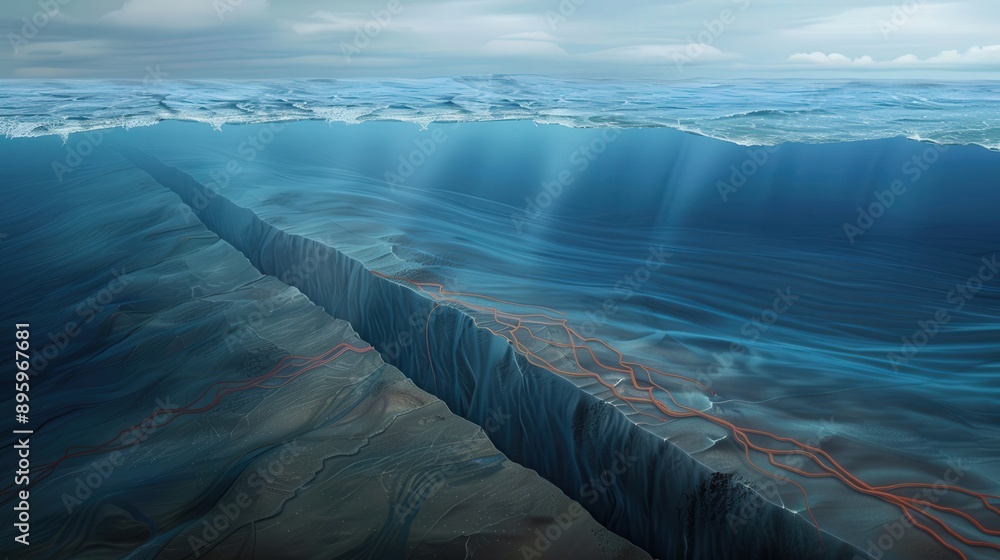 Diagram of an oceanic trench, illustrating the subduction zone where ...