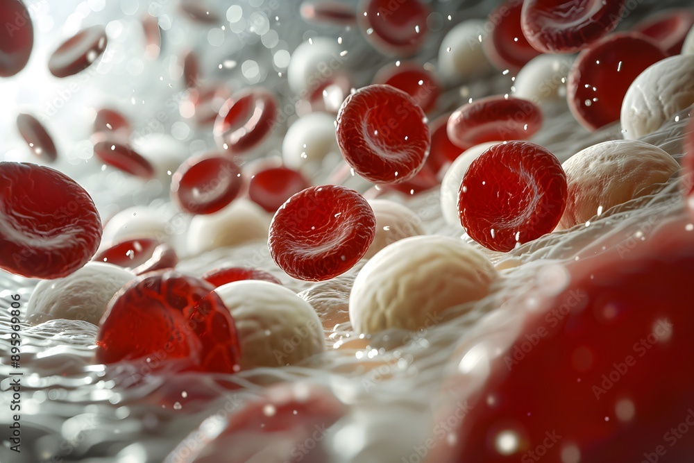 Dynamic Visualization of Blood Cells in Motion Stock Illustration ...