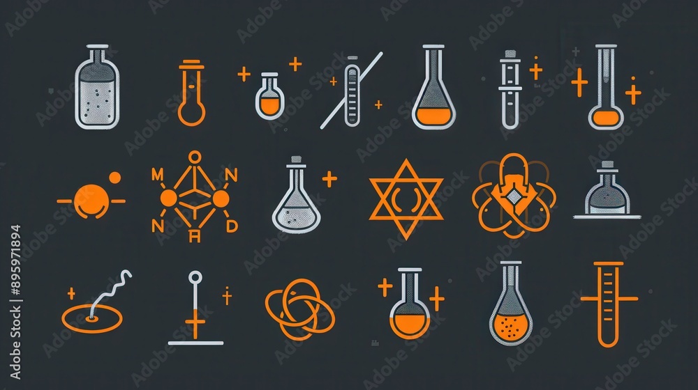 Illustrate a collection of symbols for thermodynamics, including ...