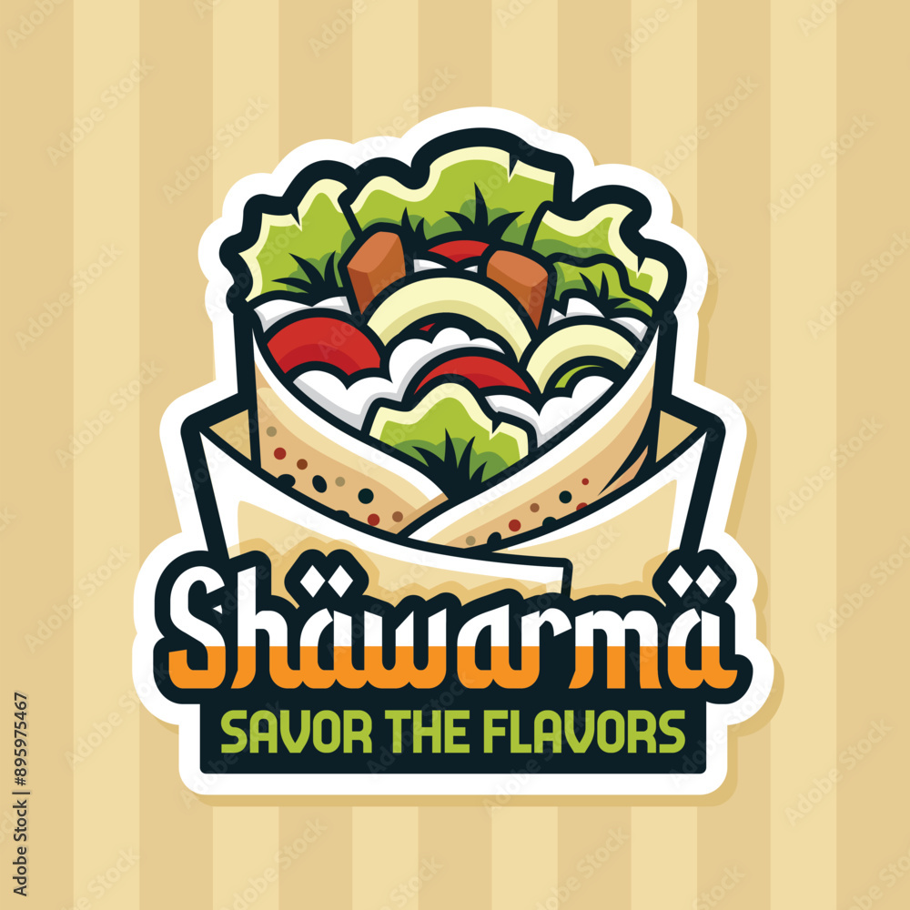 Vektorová grafika „Shawarma Kebab Logo Design for Restaurant, Franchise ...