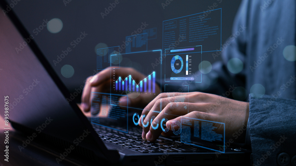 Plakát Analyst working with Business Analytics and Data Management ...