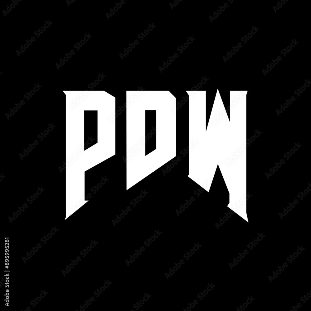 PDW letter logo design for technology company. PDW logo design black ...