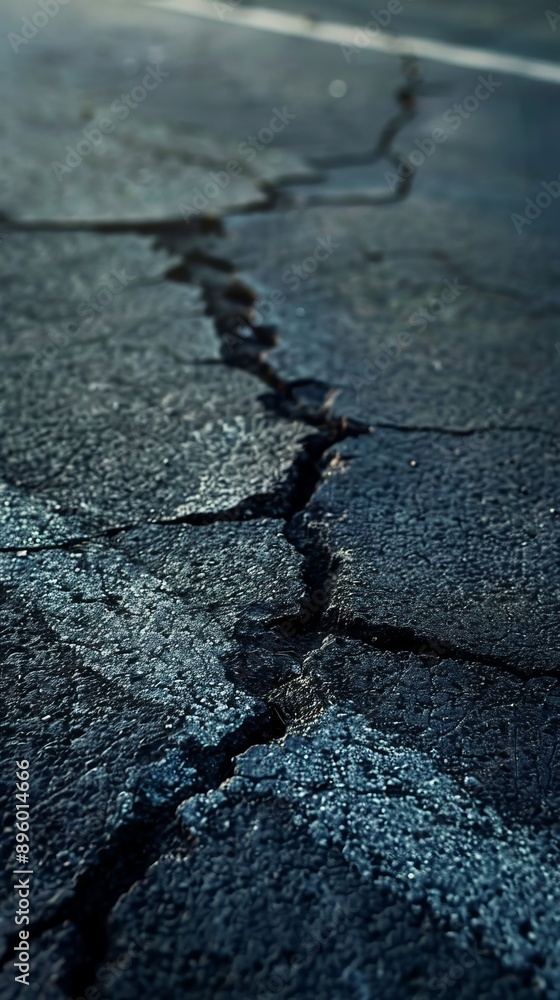 Cracked Asphalt Road Surface Texture Background, 4K hyperrealistic ...