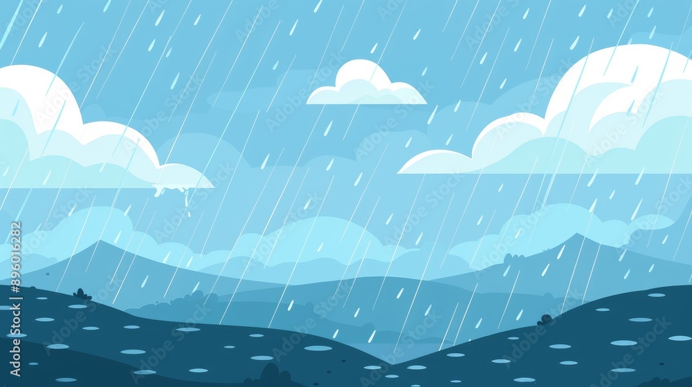 Simple and elegant vector illustration of monsoon season, highlighting ...