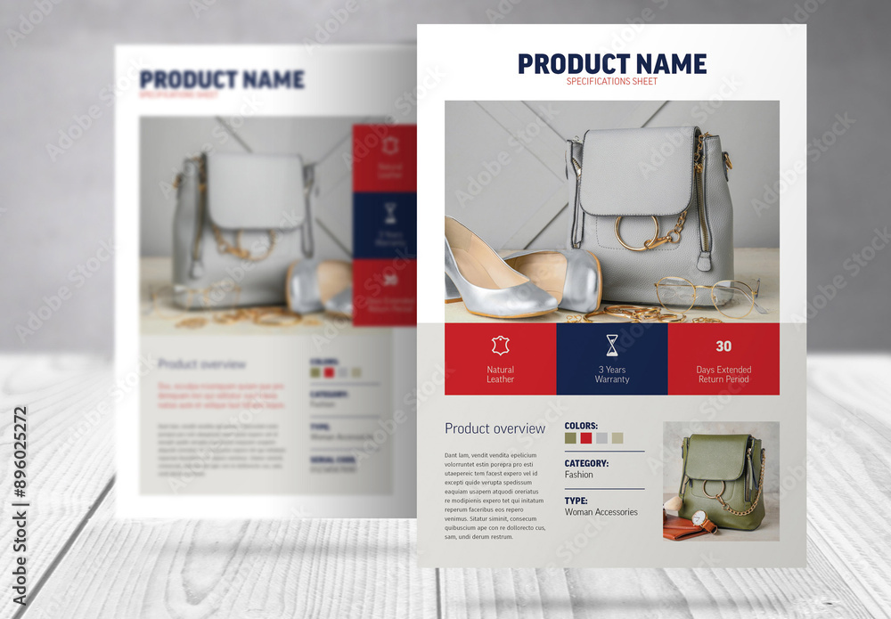 Product Data Specification Sheet Template Stock Template | Adobe Stock