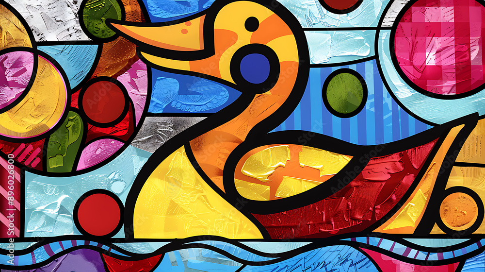 Abstract duck design, wallpaper, the animals with many abilities ...