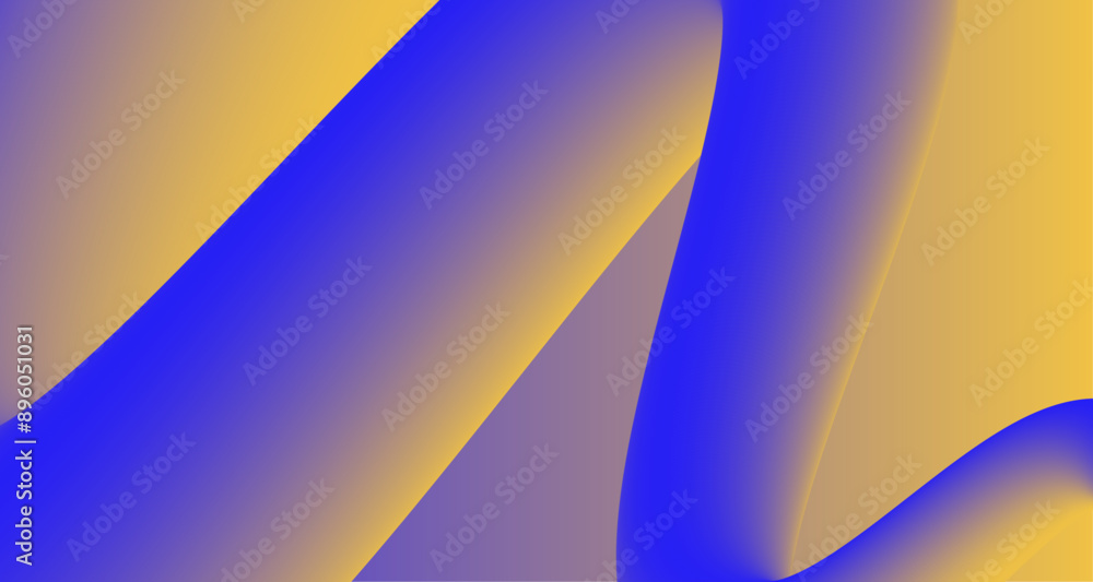 Trendy blue yellow header gradient 3d shapes template in vibrant ...