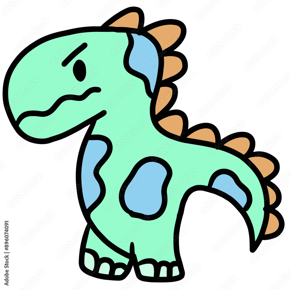 Hand drawn angry dinosaur for cartoon character, comic, mascot, standee ...