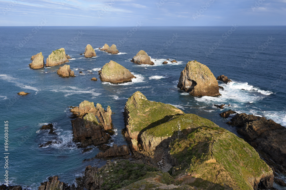 Nugget Point Aerial View, rock cliffs iconic landforms on the Otago ...
