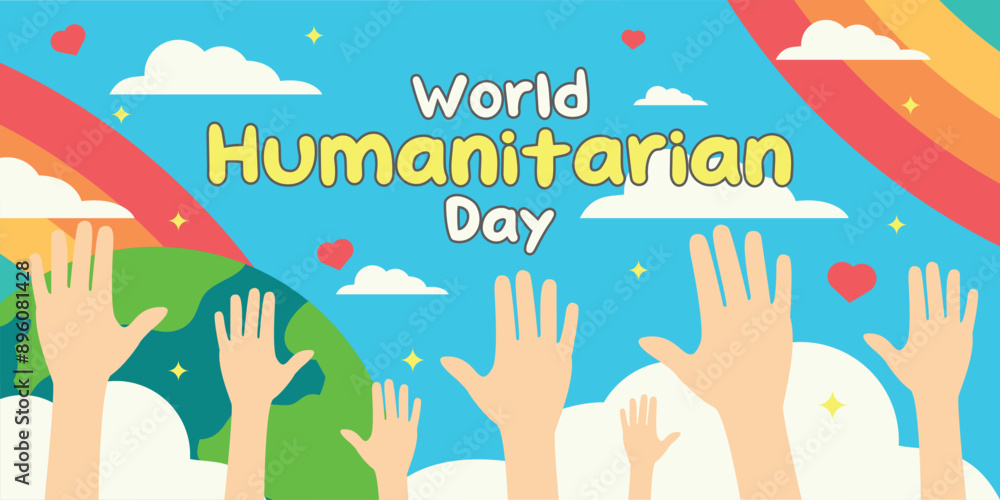 World Humanitarian Day. Hand, earth, heart, rainbow and more. Great for ...