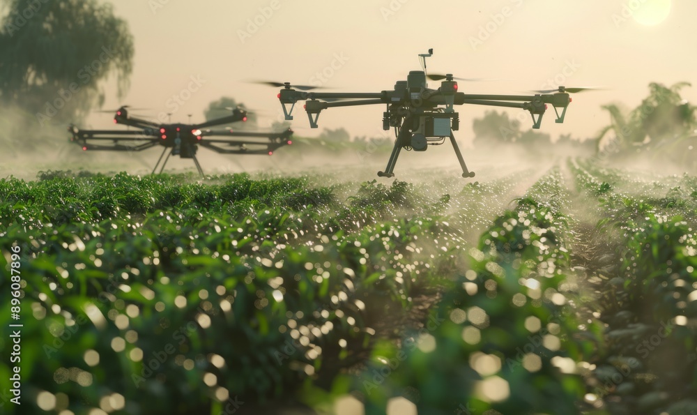 Automated agriculture drones monitoring crop health and optimizing ...